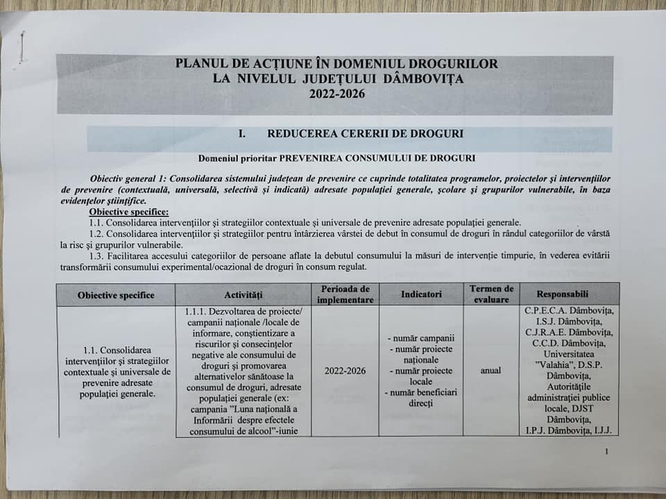 A fost semnat Planul de acțiune, în domeniul drogurilor, la nivelul ...