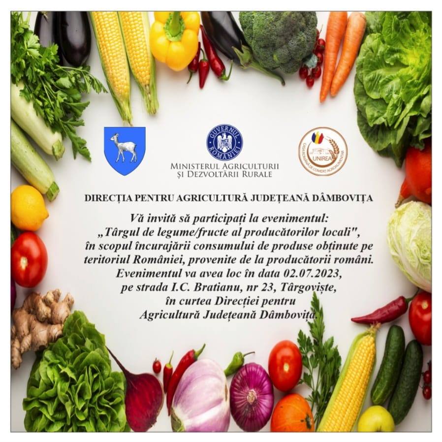 „Târgul de legume/fructe al producătorilor locali” va avea loc, pe 2 ...
