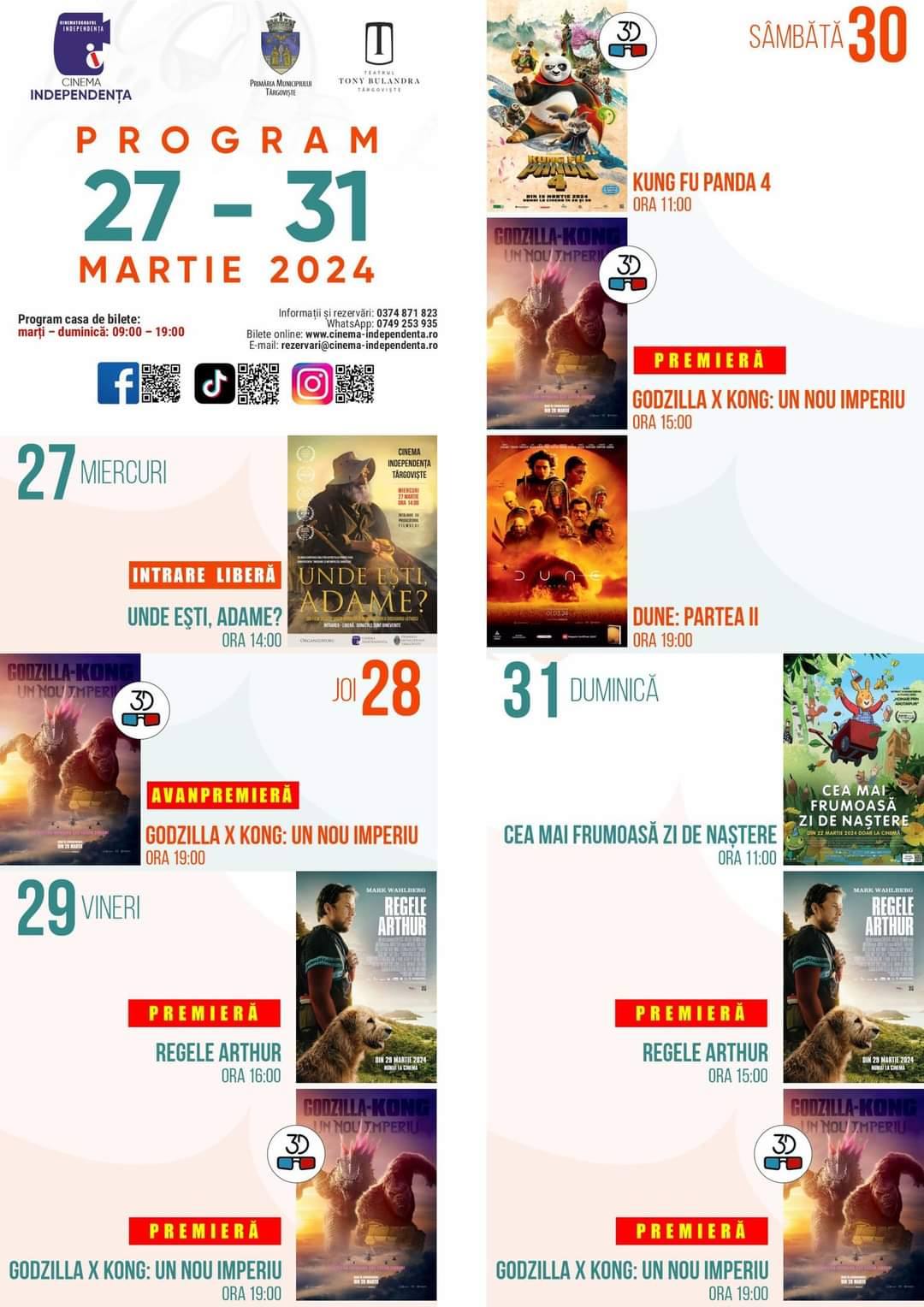 Vezi programul proiecțiilor de filme la Cinema Independența, în ...